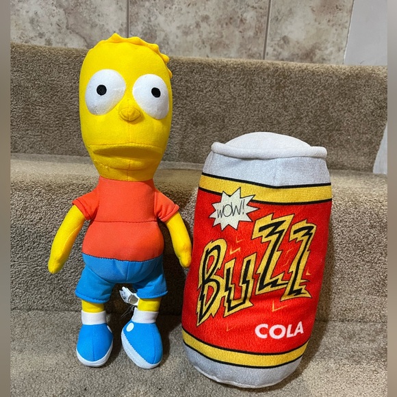 Toys | Bart Simpson Plush Doll 13 Soft Eyes Buzz Cola Can Set Of 2 The ...